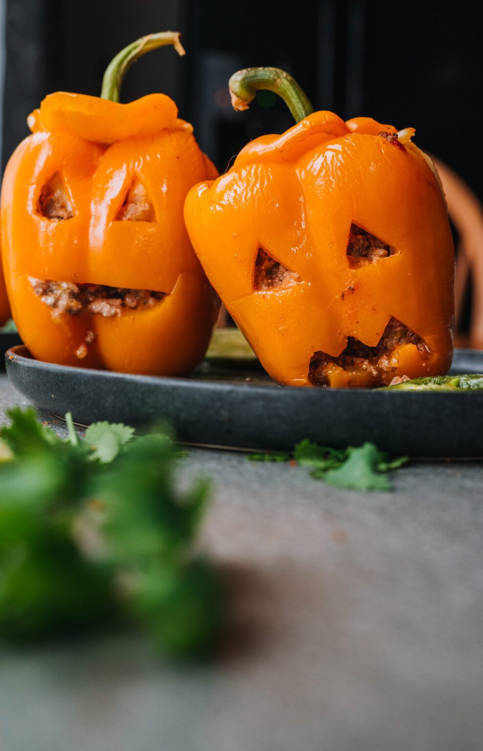🎃 Jack-O’-Lantern Stuffed Peppers 👻 - Camp Lakewood Campground